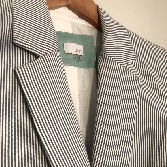 ecru | Jackets & Coats | Ecru Blazer Grey And White Stripes Size S ...